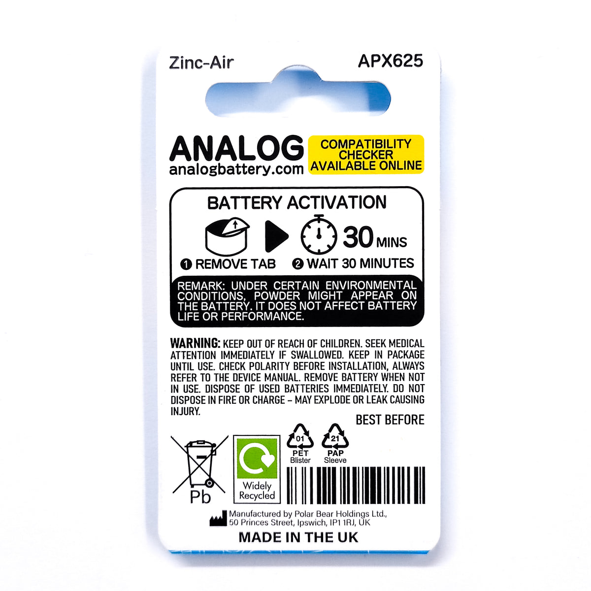1.35V PX625 Mercury Battery Replacement (PX13, H-D, MR-9, E-625N ...