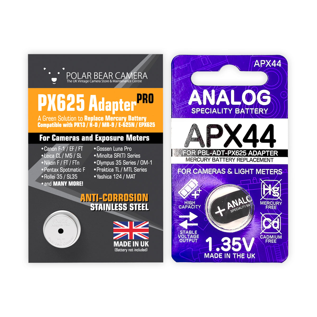 [Bundle] PX625 Adapter Pro + 1.35V APX44 Battery (Fits PX13, H-D, MR-9 ...
