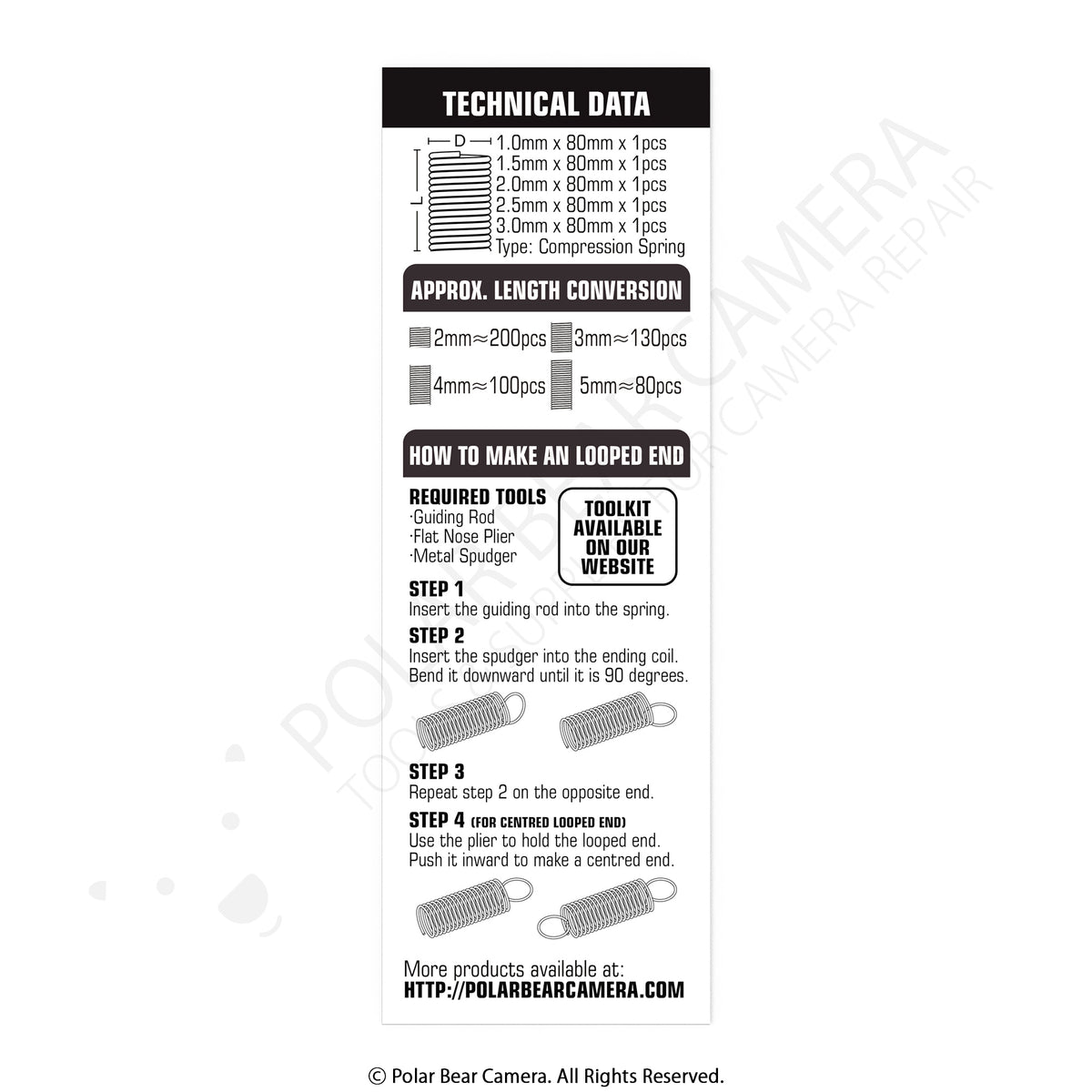 Cuttable Micro Extension Spring SET B 1.0mm 1.5mm 2.0mm 2.5mm 3.0mm 5P ...