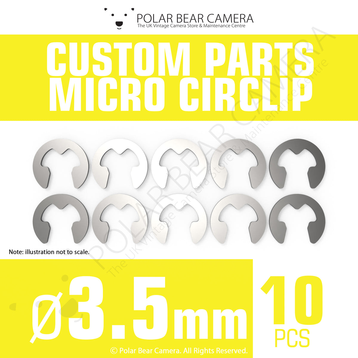 Micro Circlip C-clip Rotor Clip Snap Ring 3.5mm Stainless Steel (10Pcs ...